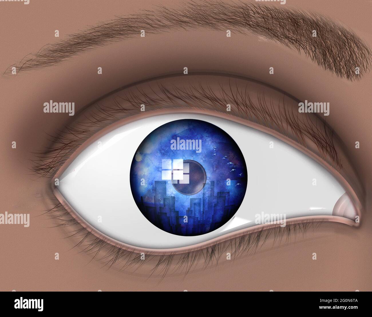 3d rendering human blue eye hi-res stock photography and images - Alamy