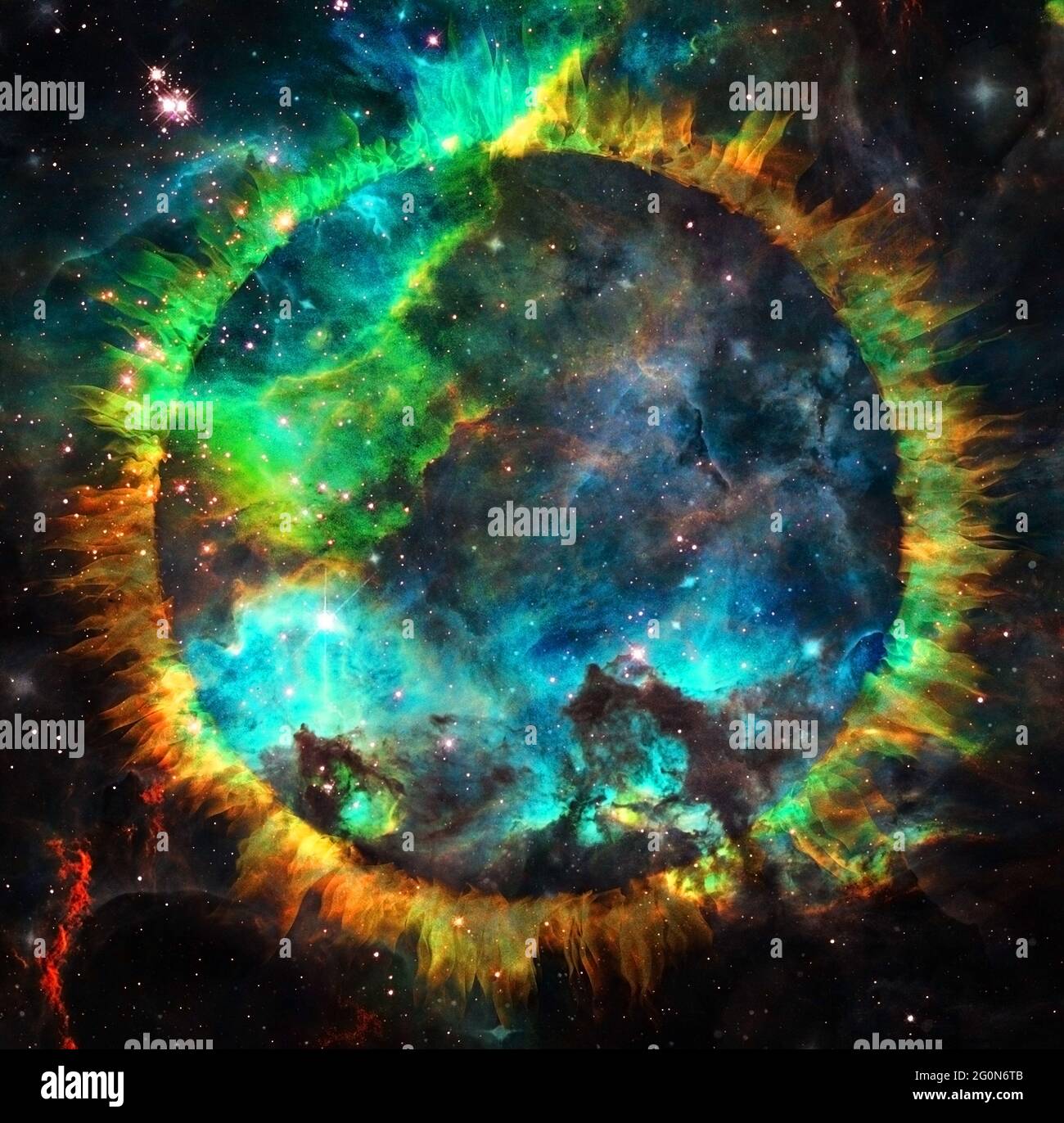 Vivid space background with righ of fire. 3D rendering Stock Photo - Alamy