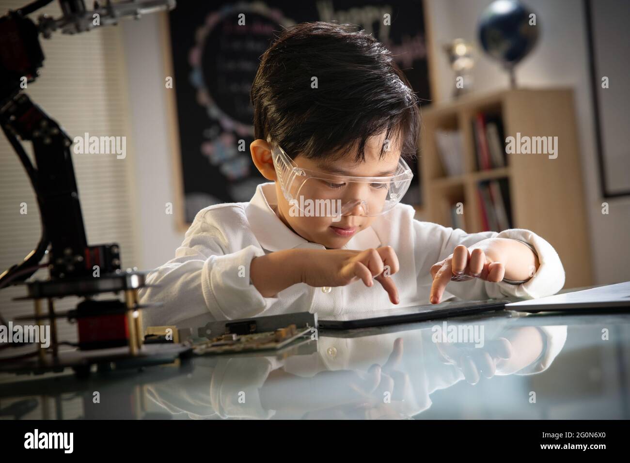 Students learning robot programming Stock Photo - Alamy