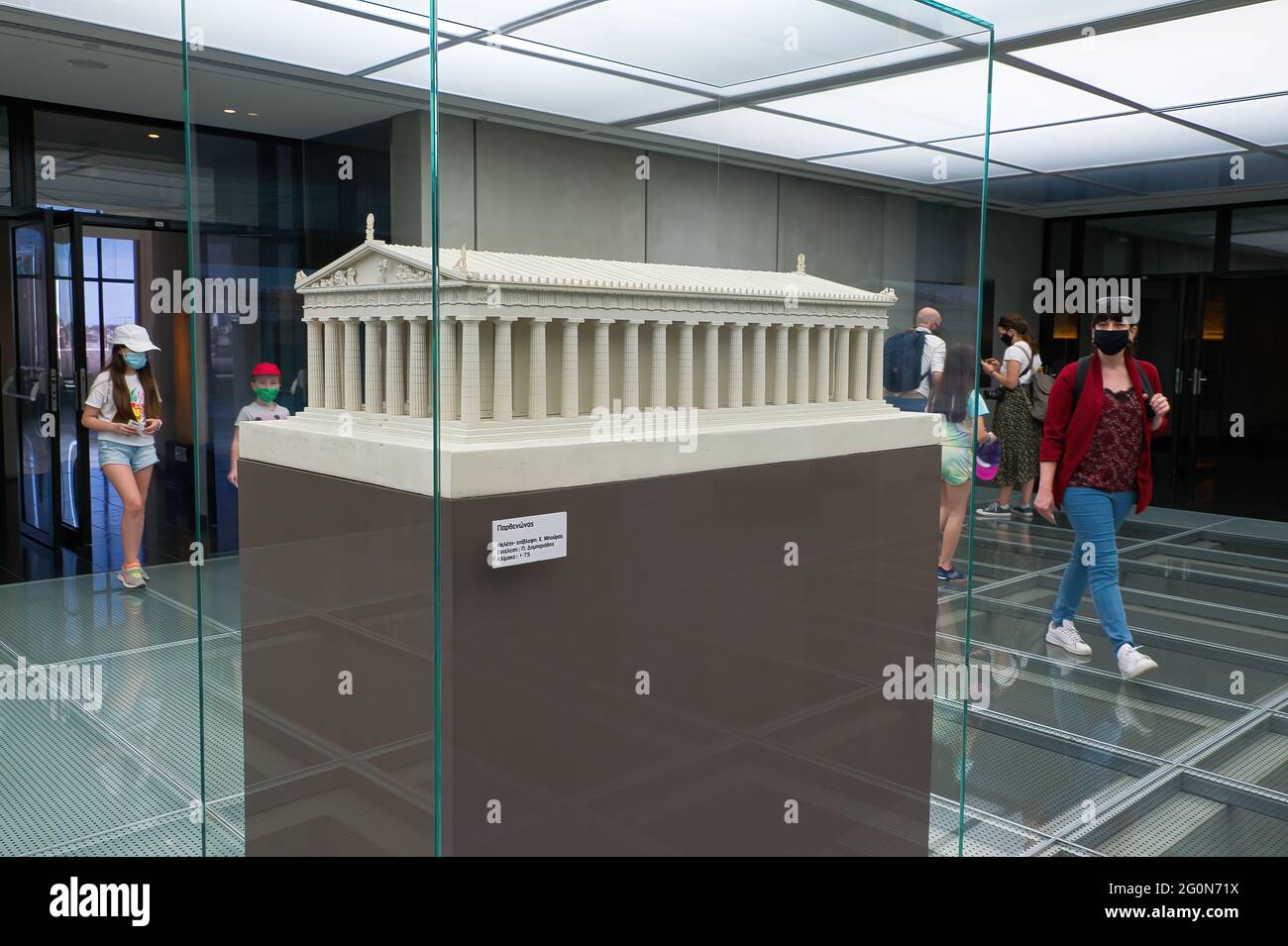 ATHENS, GREECE - May 18, 2021: Parthenon, miniature in the Acropolis ...