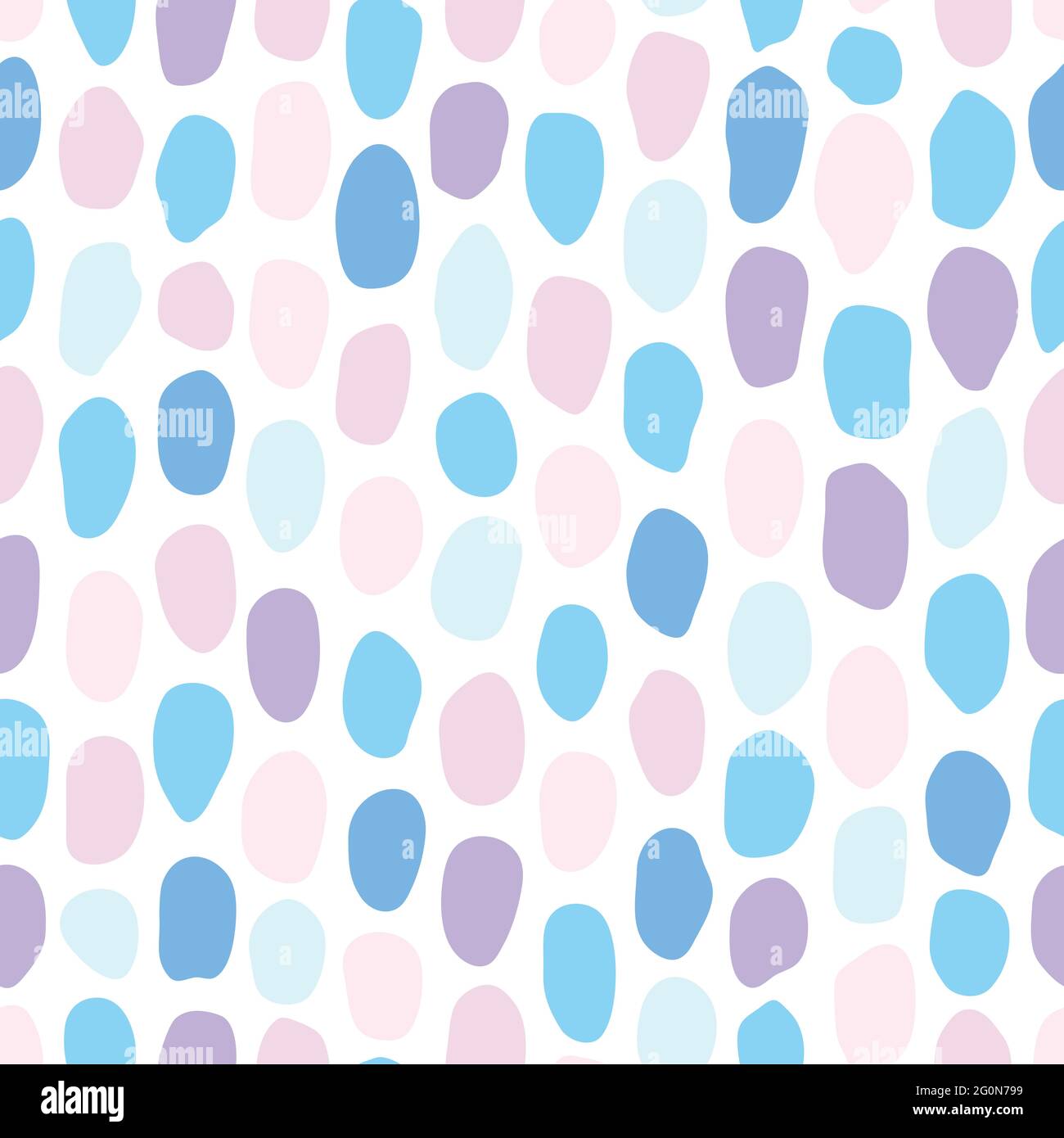 Vector pastel vertical doodle dots seamless pattern. Blue and pink hand ...