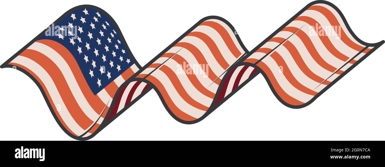 usa flag waving patriotic icon Stock Vector Image & Art - Alamy