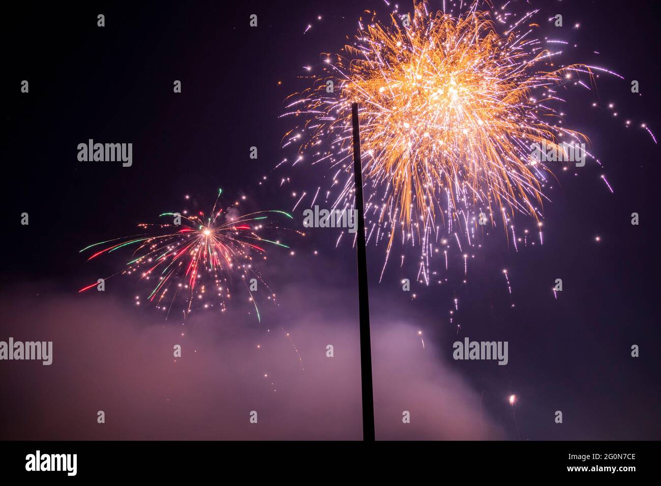 Various views of glittering fireworks Stock Photo - Alamy