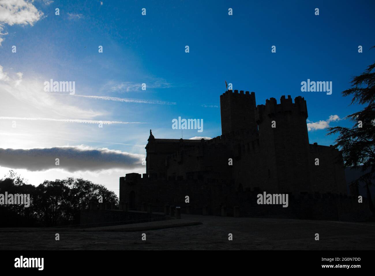 Famous historic Xavier Castle in Javier, Spain Stock Photo - Alamy