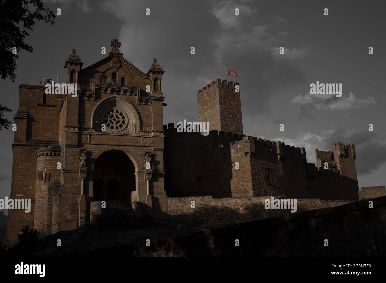 Famous historic Xavier Castle in Javier, Spain Stock Photo - Alamy