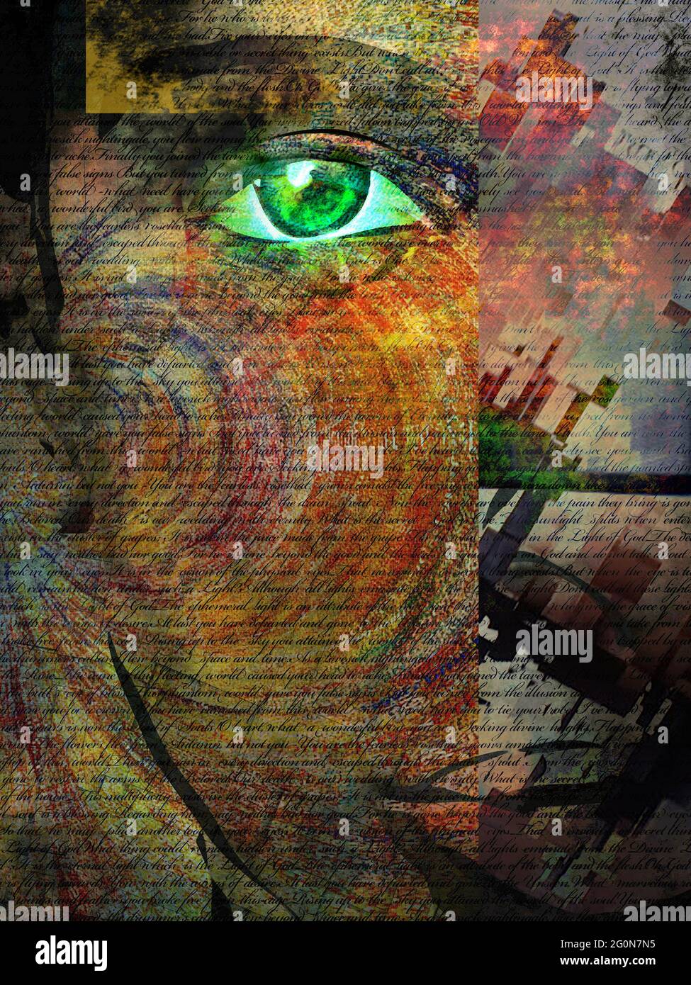 Woman portrait. Modern digital art. 3D rendering Stock Photo - Alamy