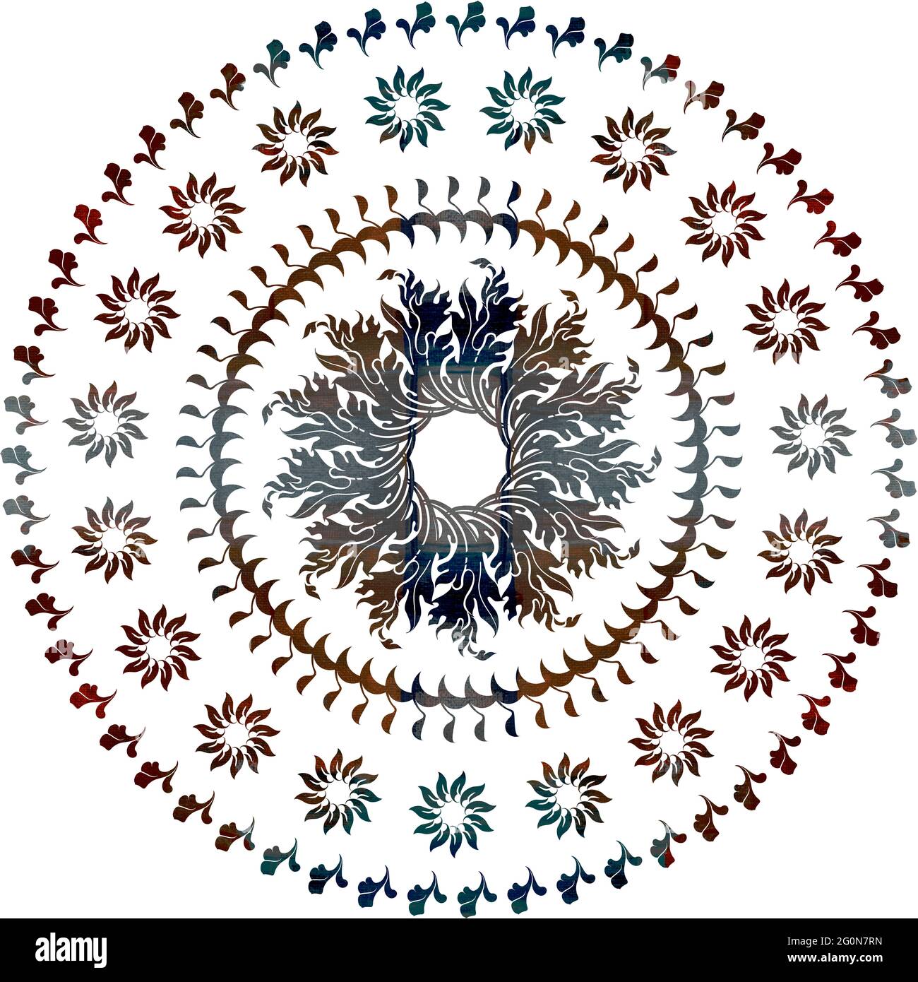 Radial ornamental pattern for fabric prints on a white background Stock ...