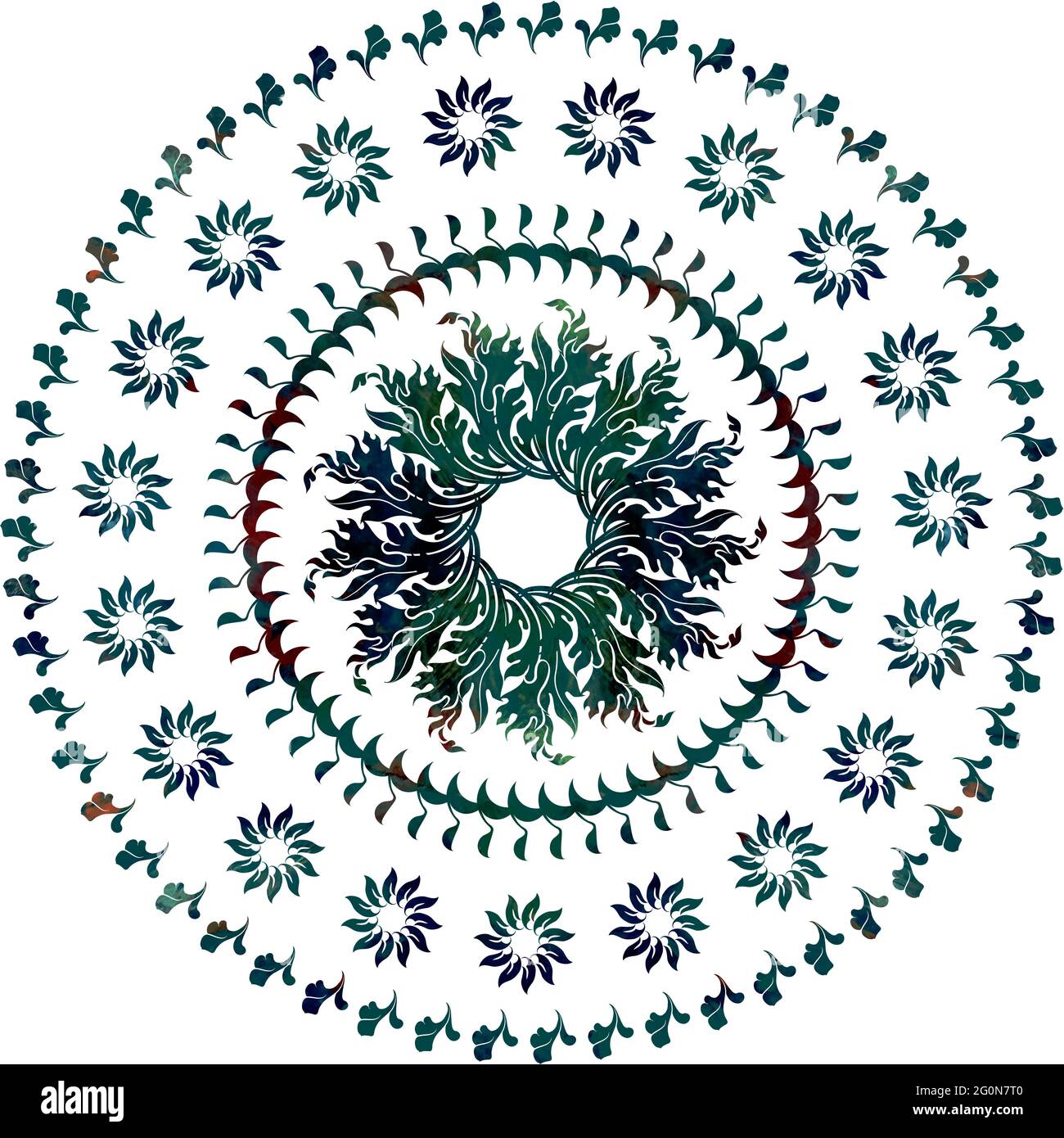 Radial ornamental pattern for fabric prints on a white background Stock ...