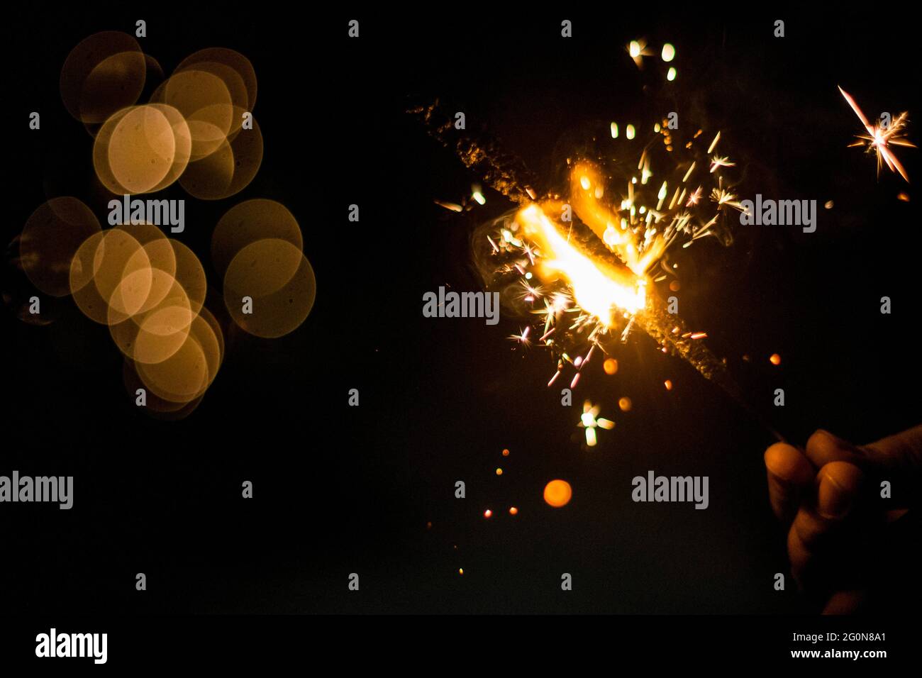 Various states of a sparkler Stock Photo - Alamy