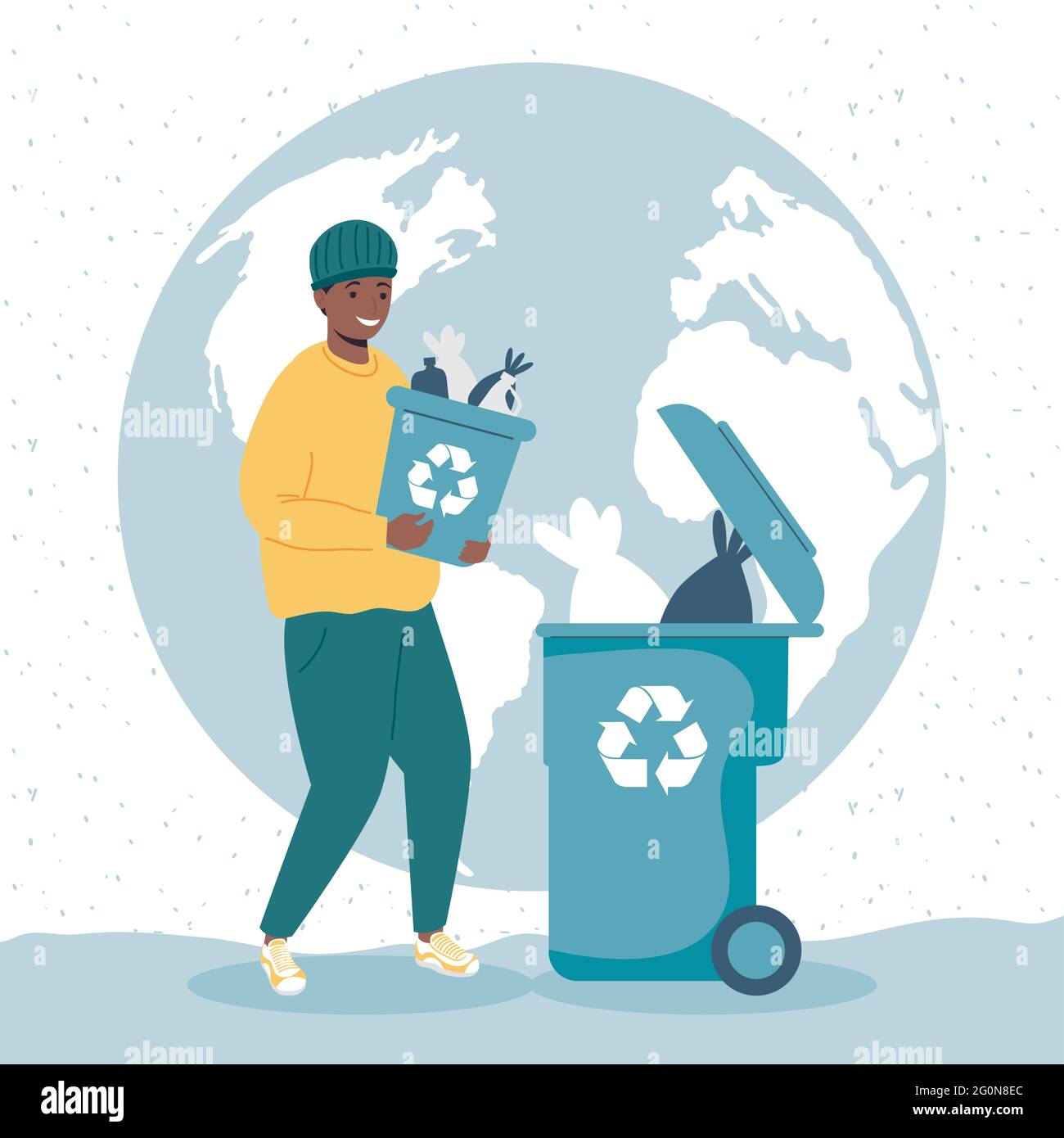 Recycle Man Logo Vector