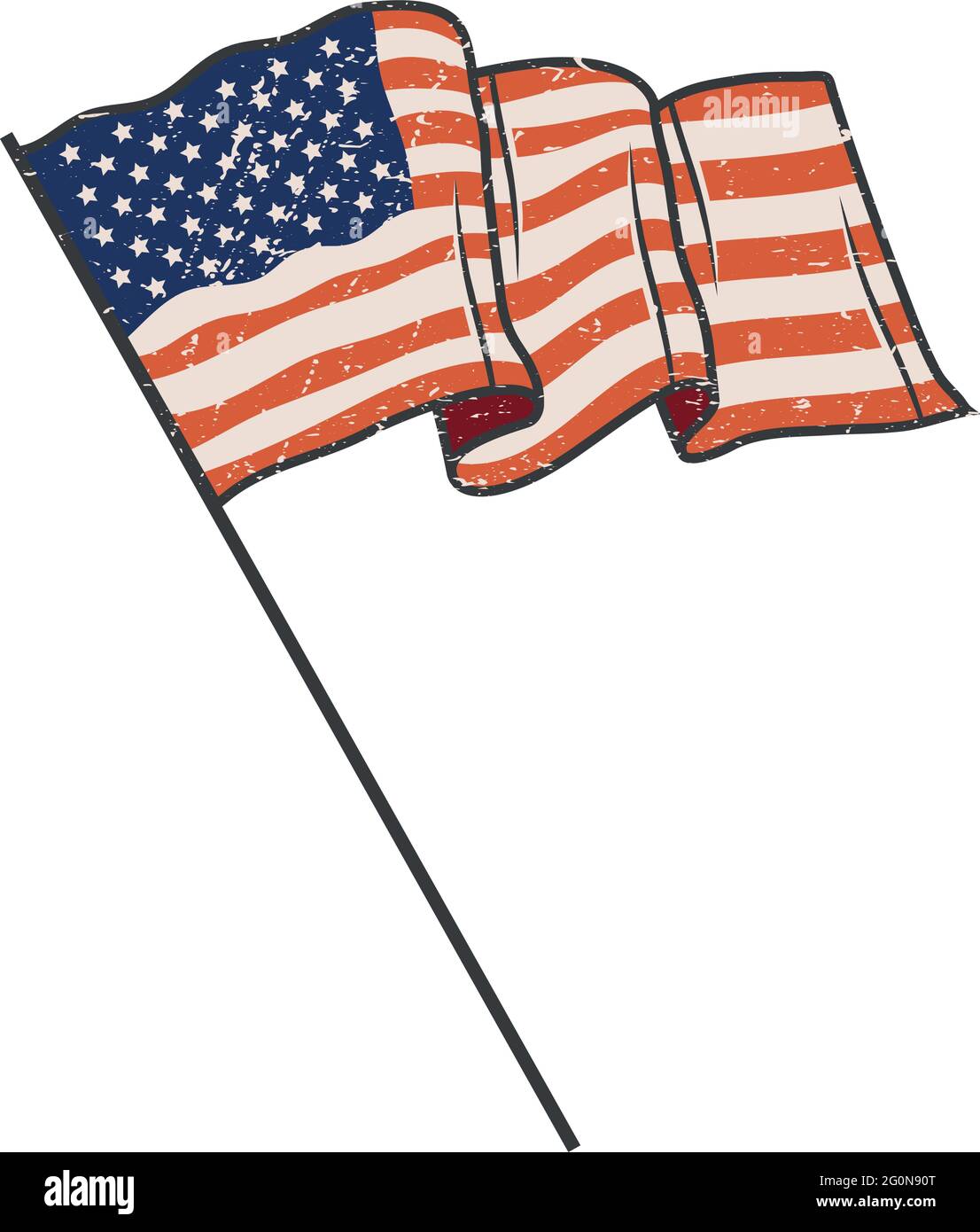 Waving American Flag Icon