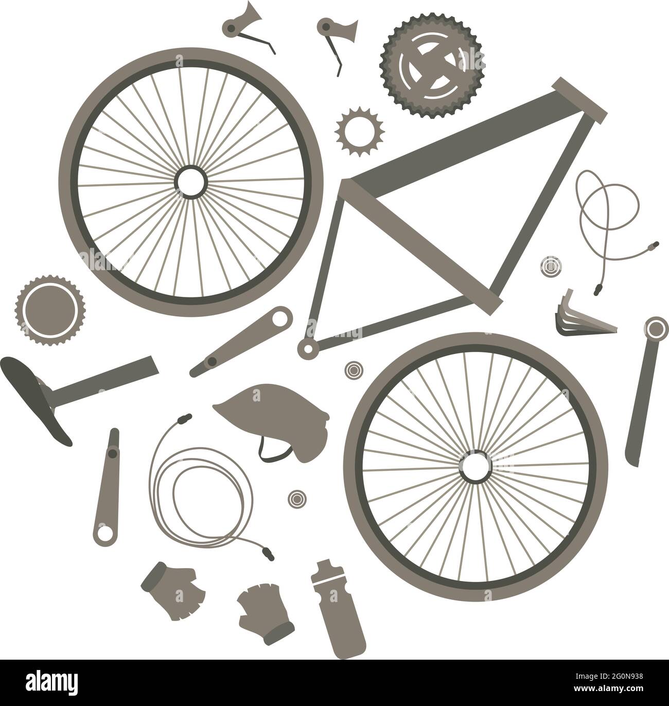 bycicle parts in white background Stock Vector Image & Art - Alamy