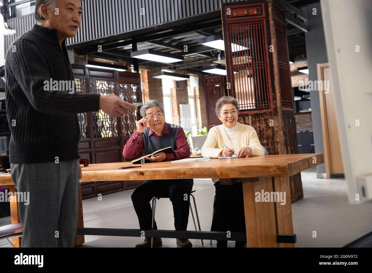 The old class learning Stock Photo - Alamy