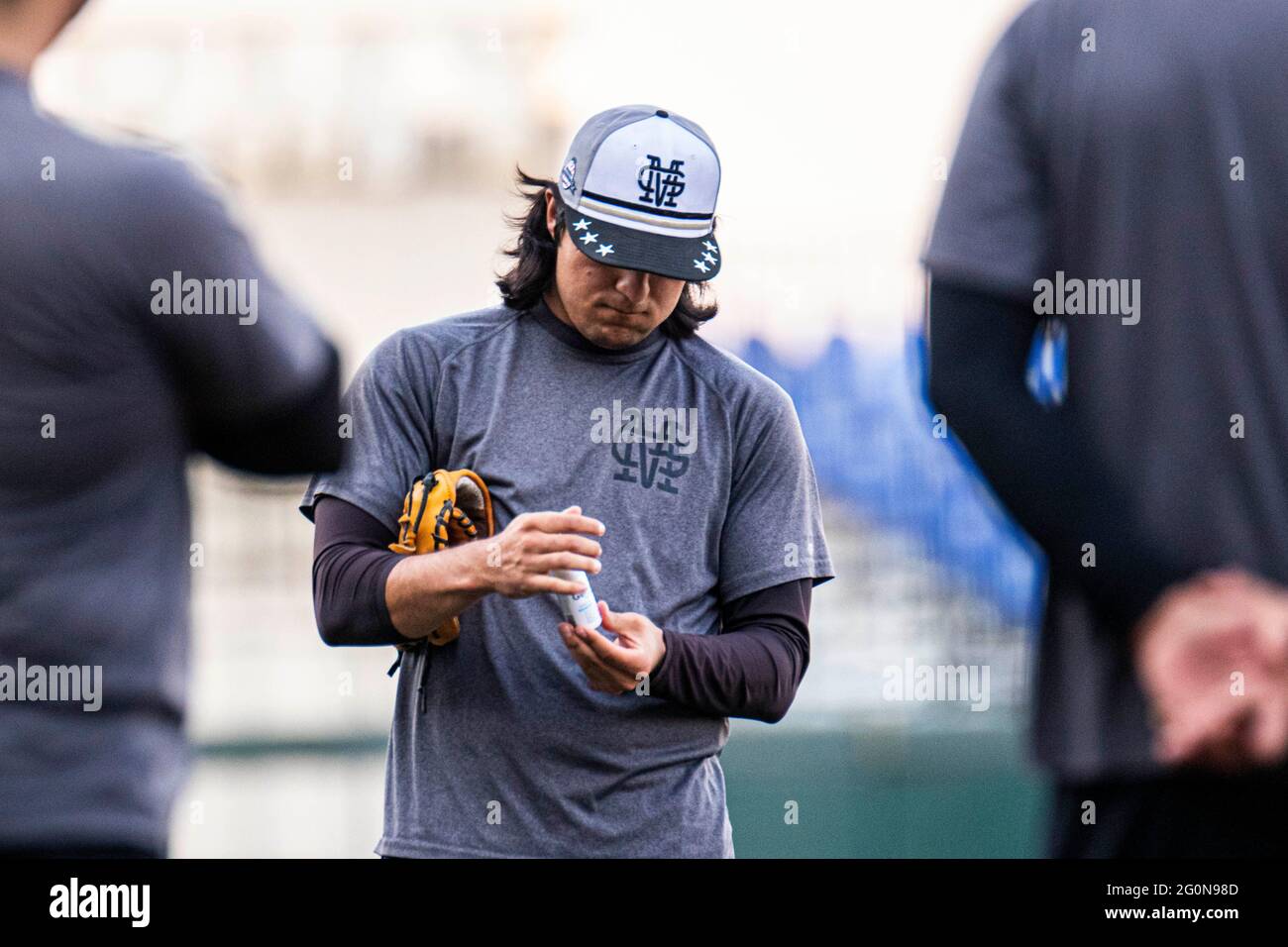 Training of the baseball team Los Mariachis de Guadalajara of the ...