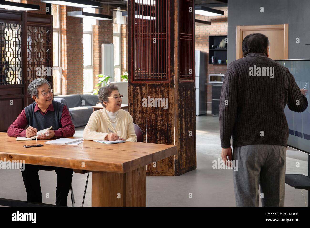 The old class learning Stock Photo - Alamy