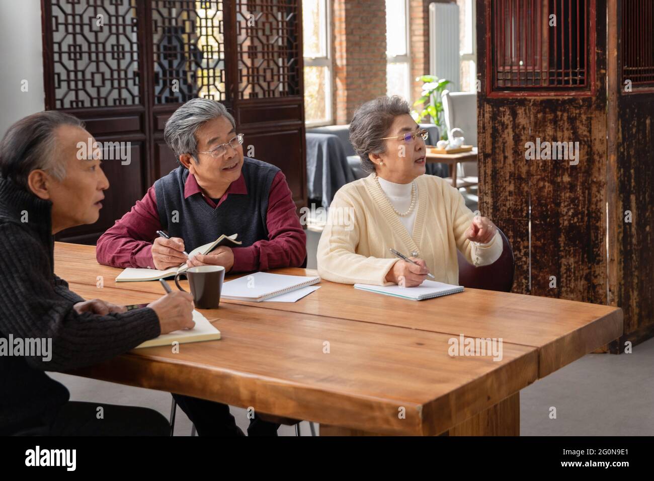 The old class learning Stock Photo - Alamy