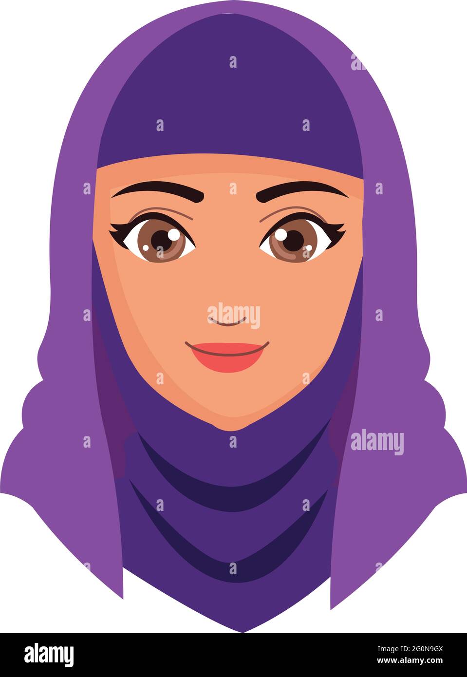 purple muslim woman head Stock Vector Image & Art - Alamy