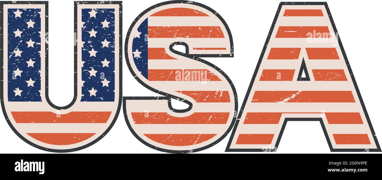 usa lettering with flag emblem Stock Vector Image & Art - Alamy