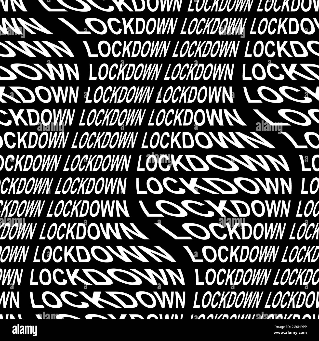 LOCKDOWN word warped, distorted, repeated, and arranged into seamless ...