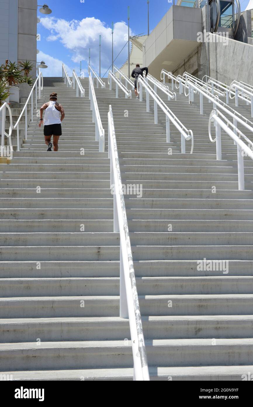 Runner training running up stairs hi-res stock photography and images ...