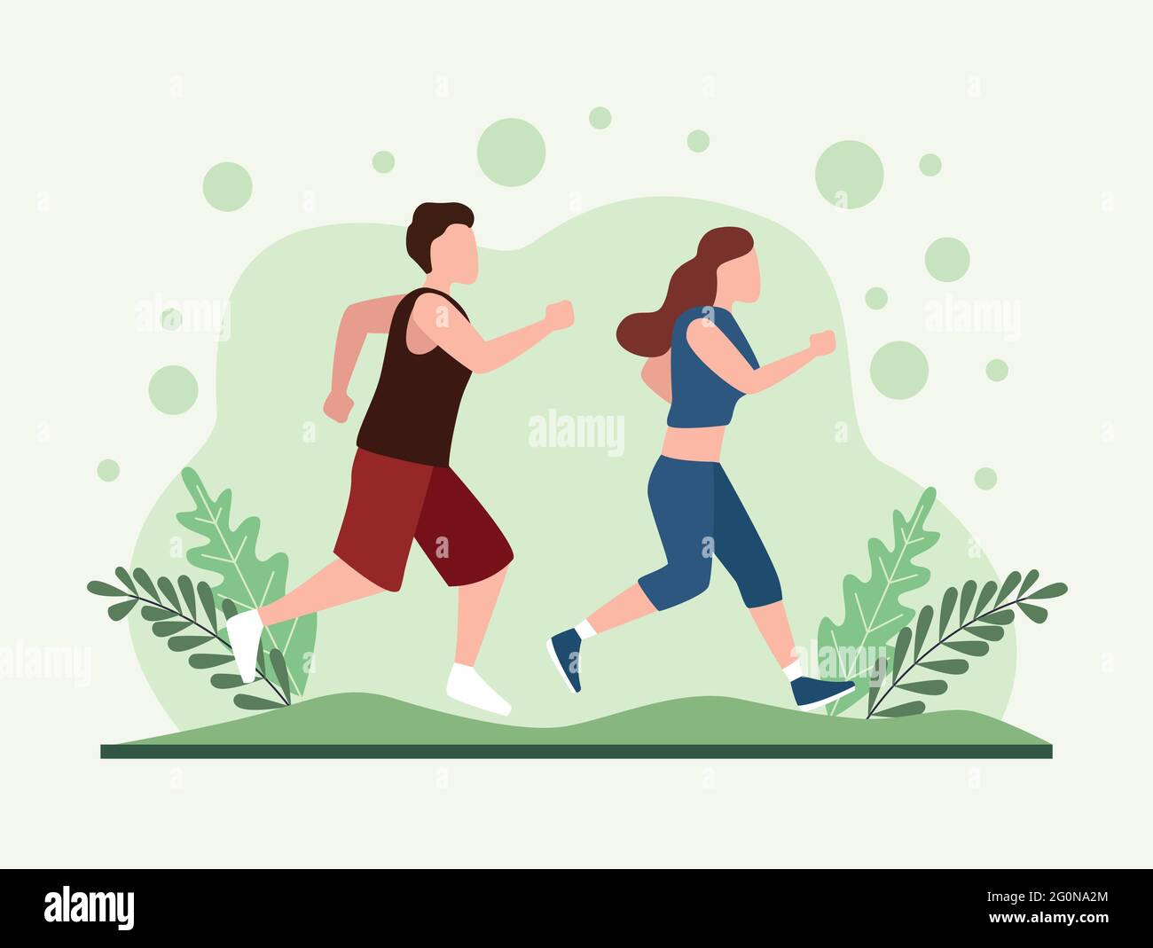 fitness couple running Stock Vector Image & Art - Alamy