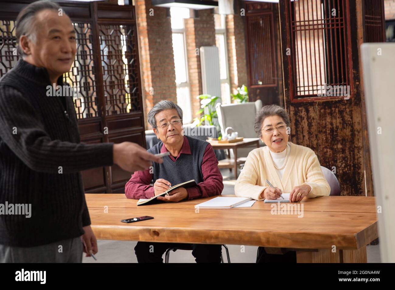 The old class learning Stock Photo - Alamy
