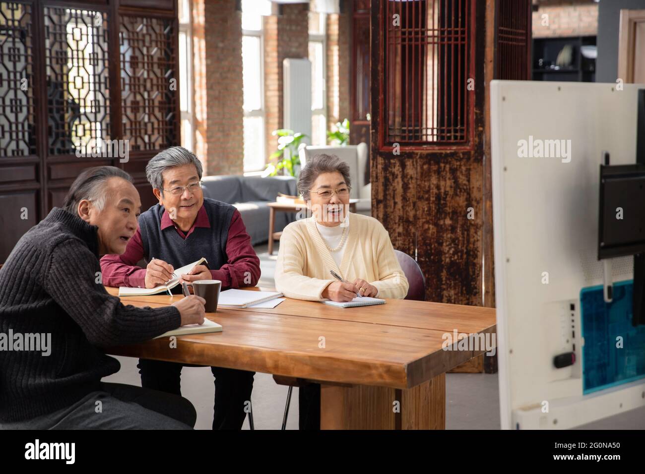 The old class learning Stock Photo - Alamy