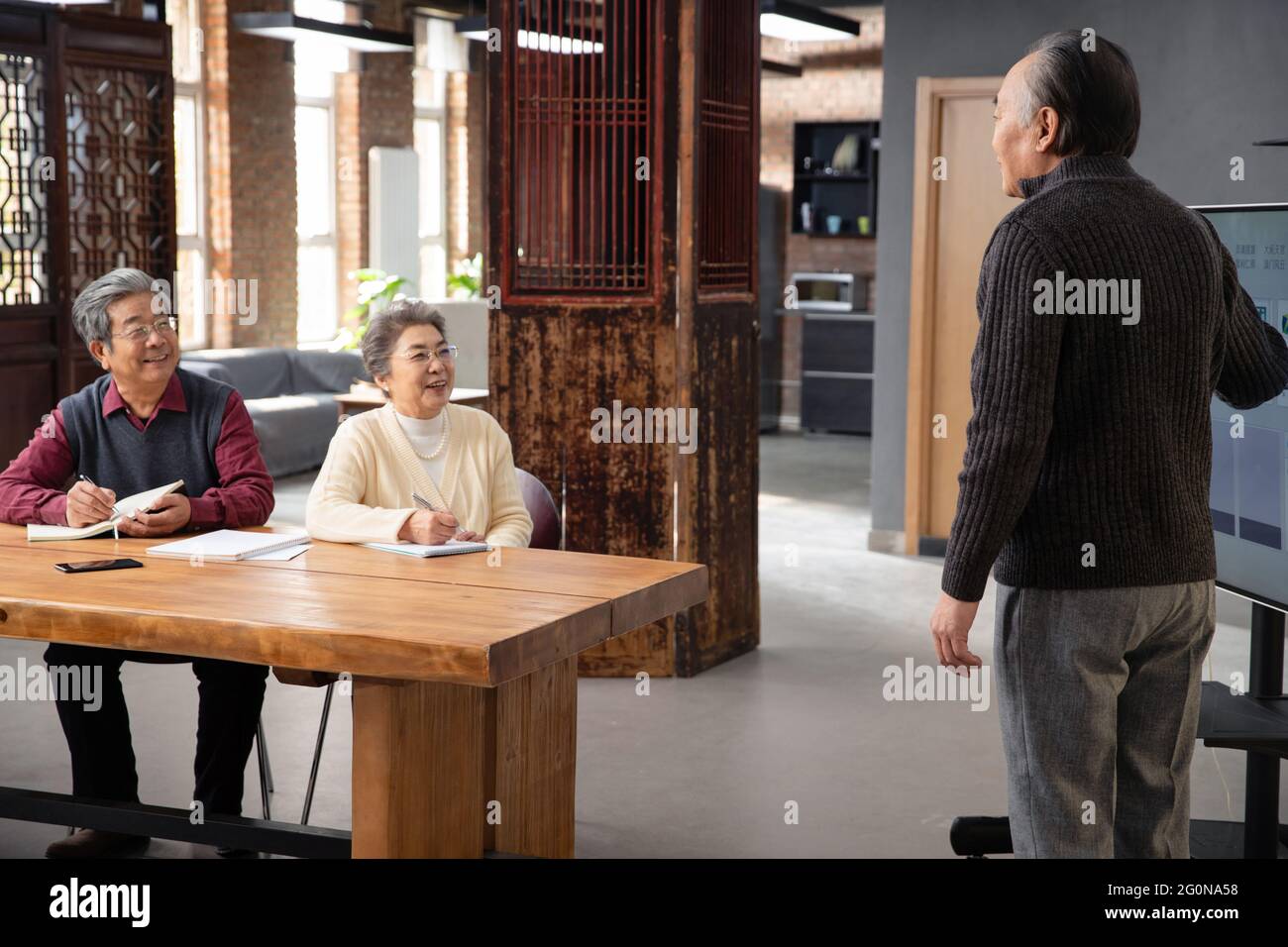 The old class learning Stock Photo - Alamy