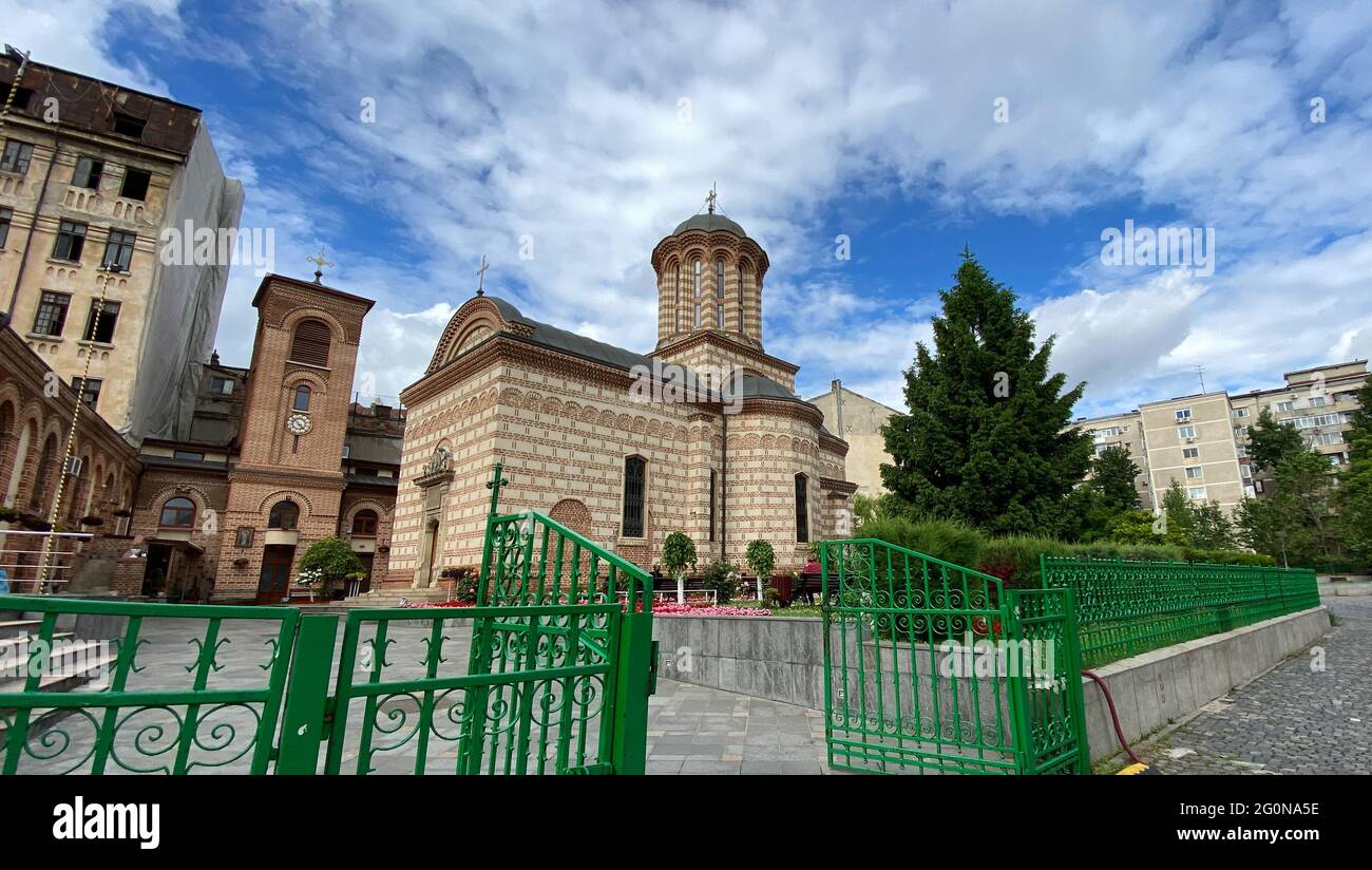 Classical old romanian christian orthodox church with blue sky and ...