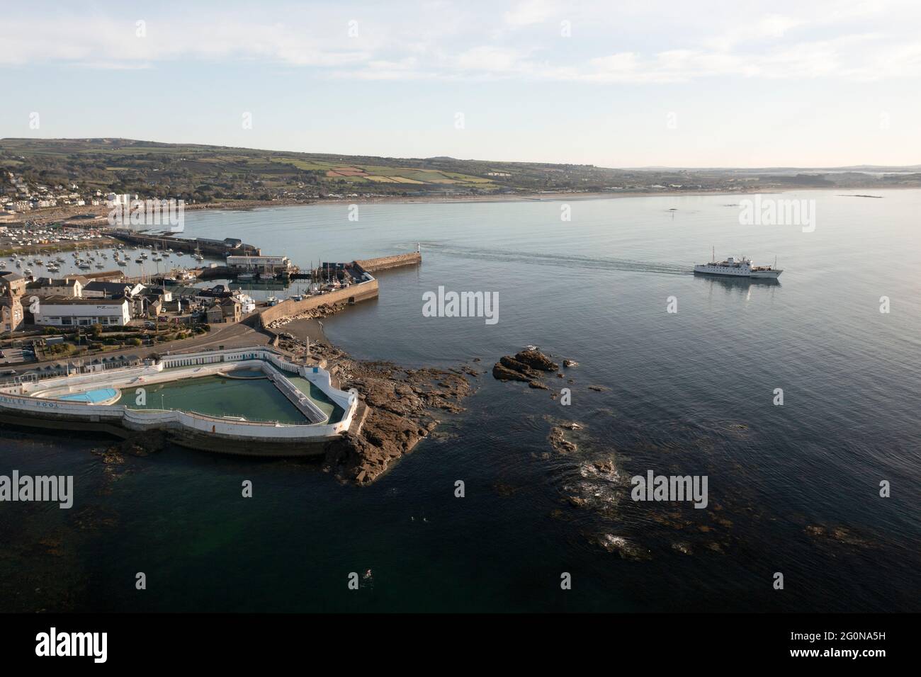The Scillonian ferry leaves Penzance for the Isles of Scilly early in ...