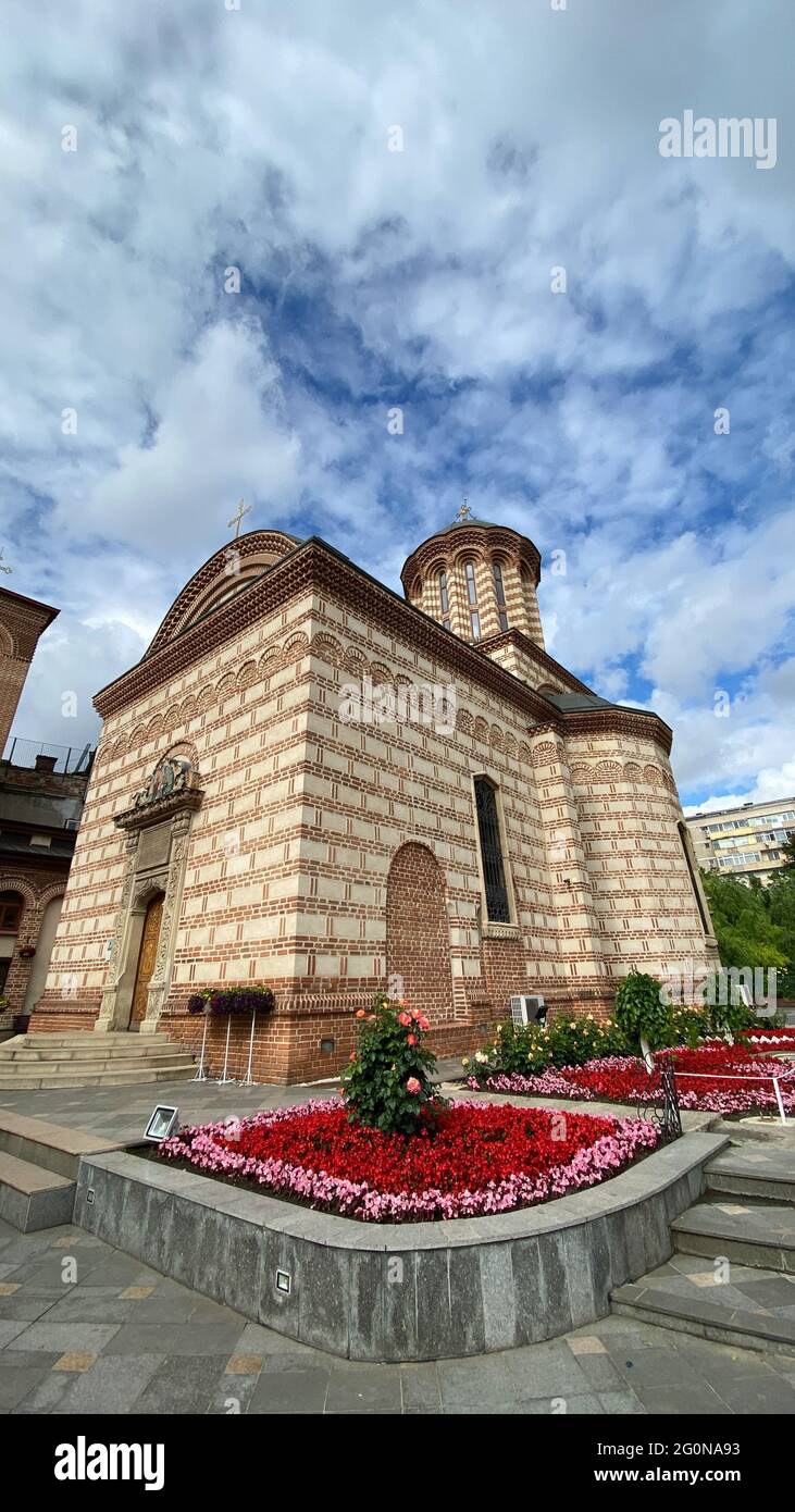 Classical old romanian christian orthodox church with blue sky and ...