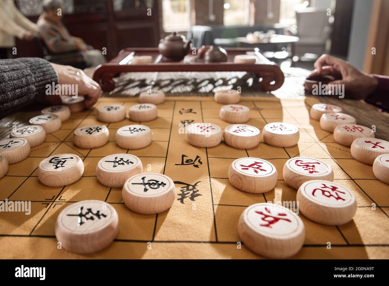 Old friends playing chess Stock Photo - Alamy