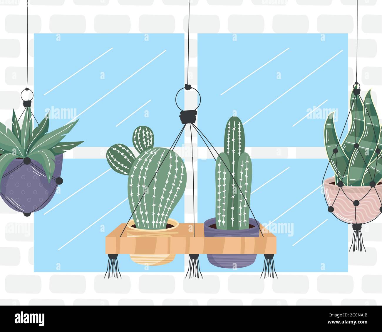 four macrame hangers set icons Stock Vector Image & Art - Alamy
