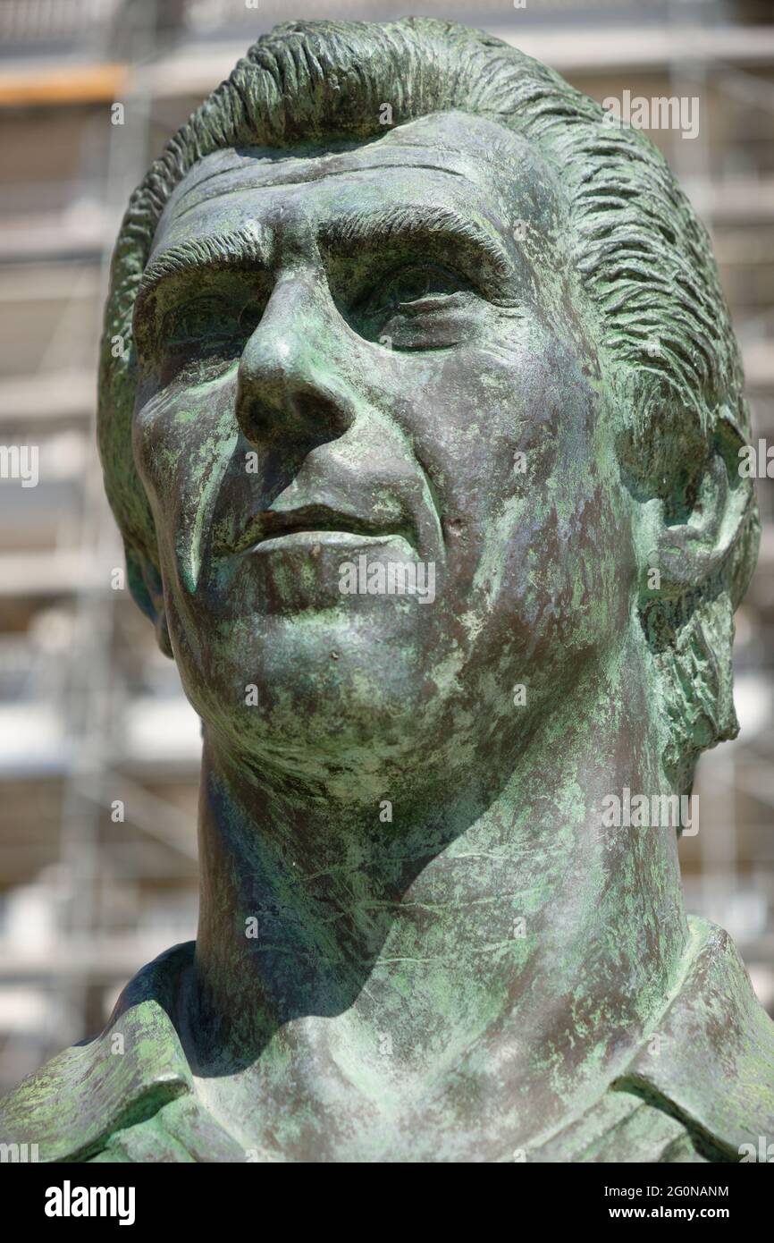 Monument of Spanish football player Juanito in Fuengirola, Malaga ...