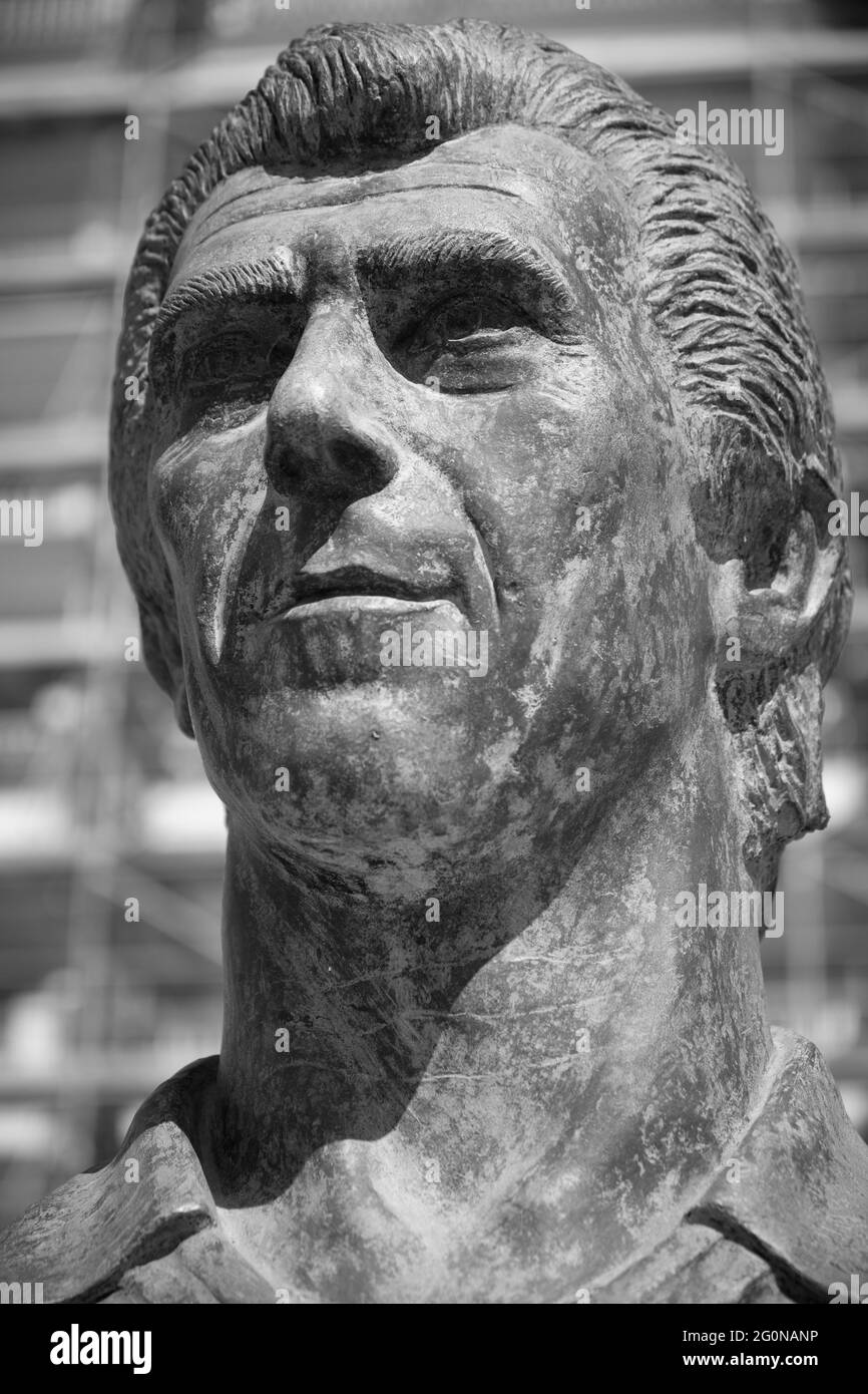 Monument of Spanish football player Juanito in Fuengirola, Malaga ...