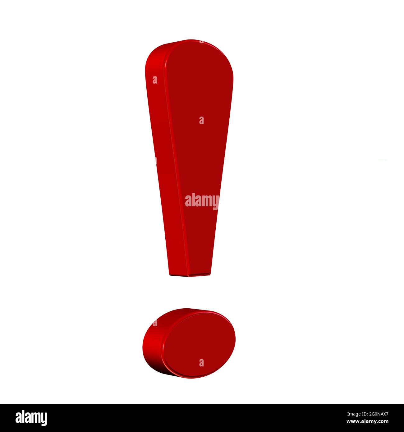 Red exclamation mark against white background, 3d illustration Stock ...