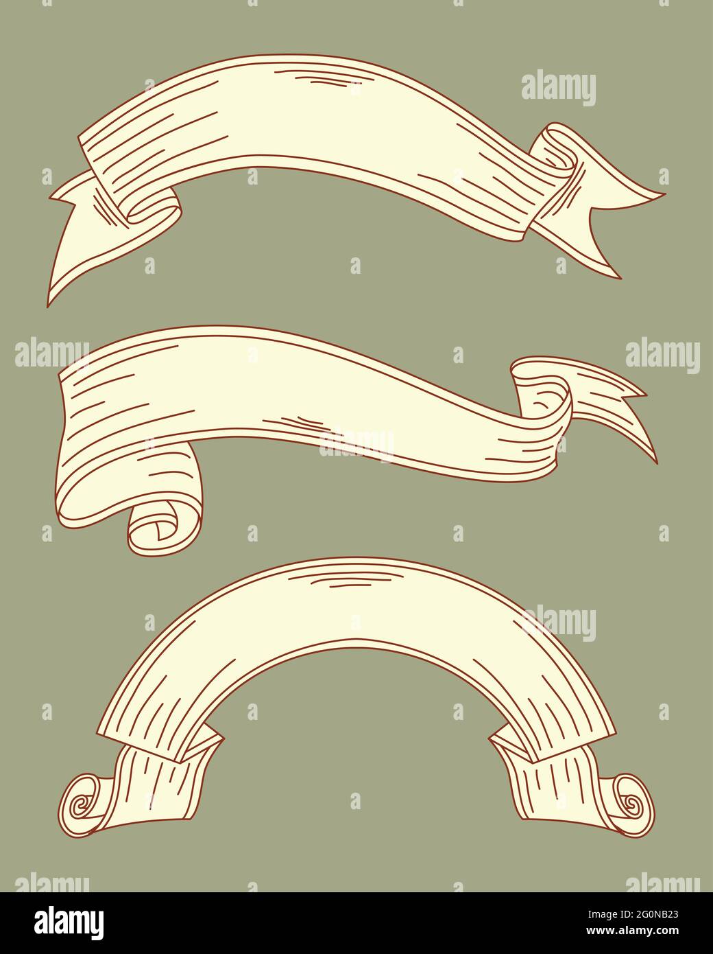 sketch three ribbons set icons Stock Vector Image & Art - Alamy