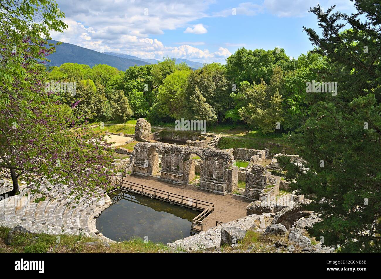 The ruins of Butrint Ancient Theatre around noon Stock Photo - Alamy