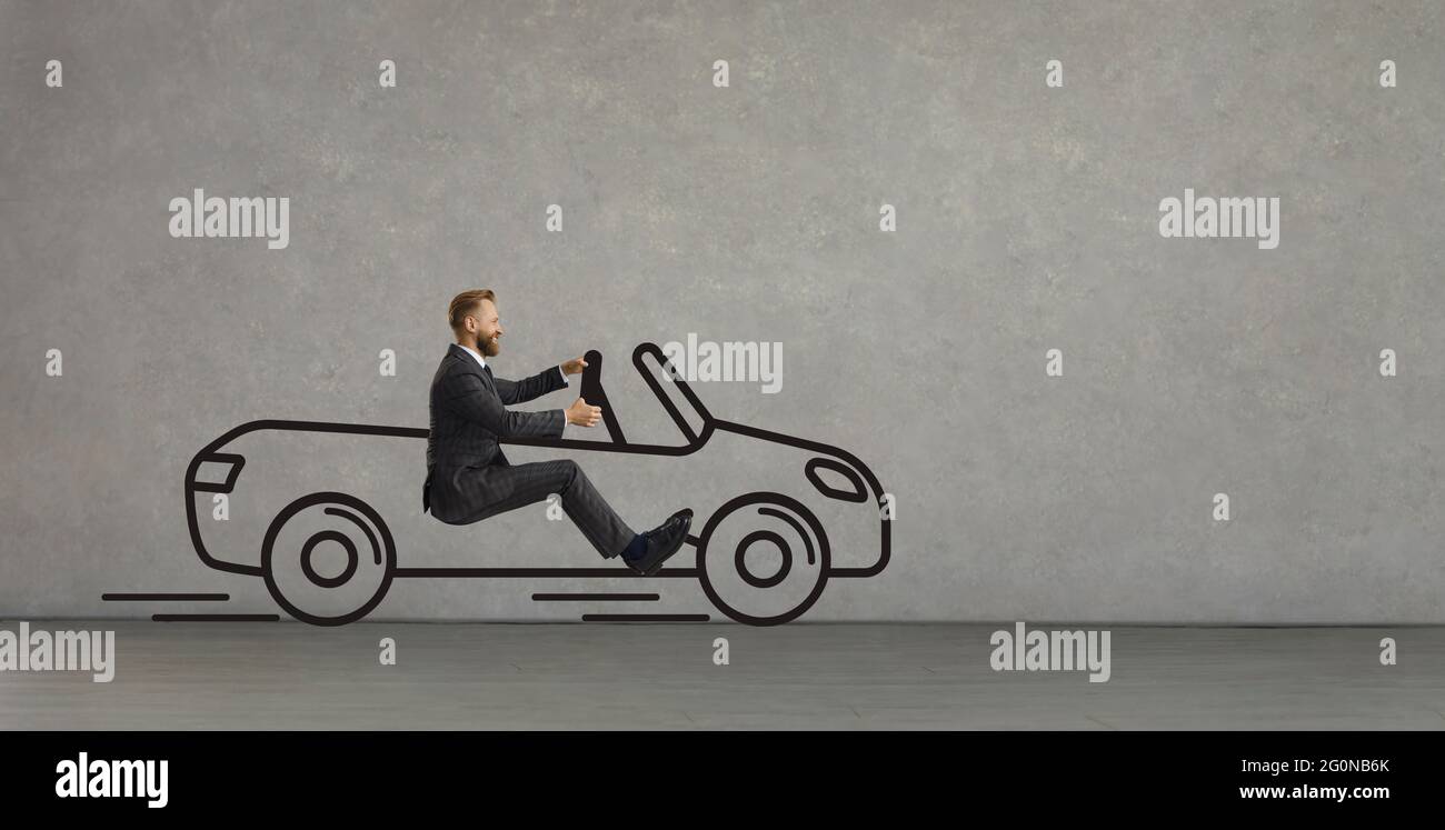 Man drive car cartoon hi-res stock photography and images - Alamy