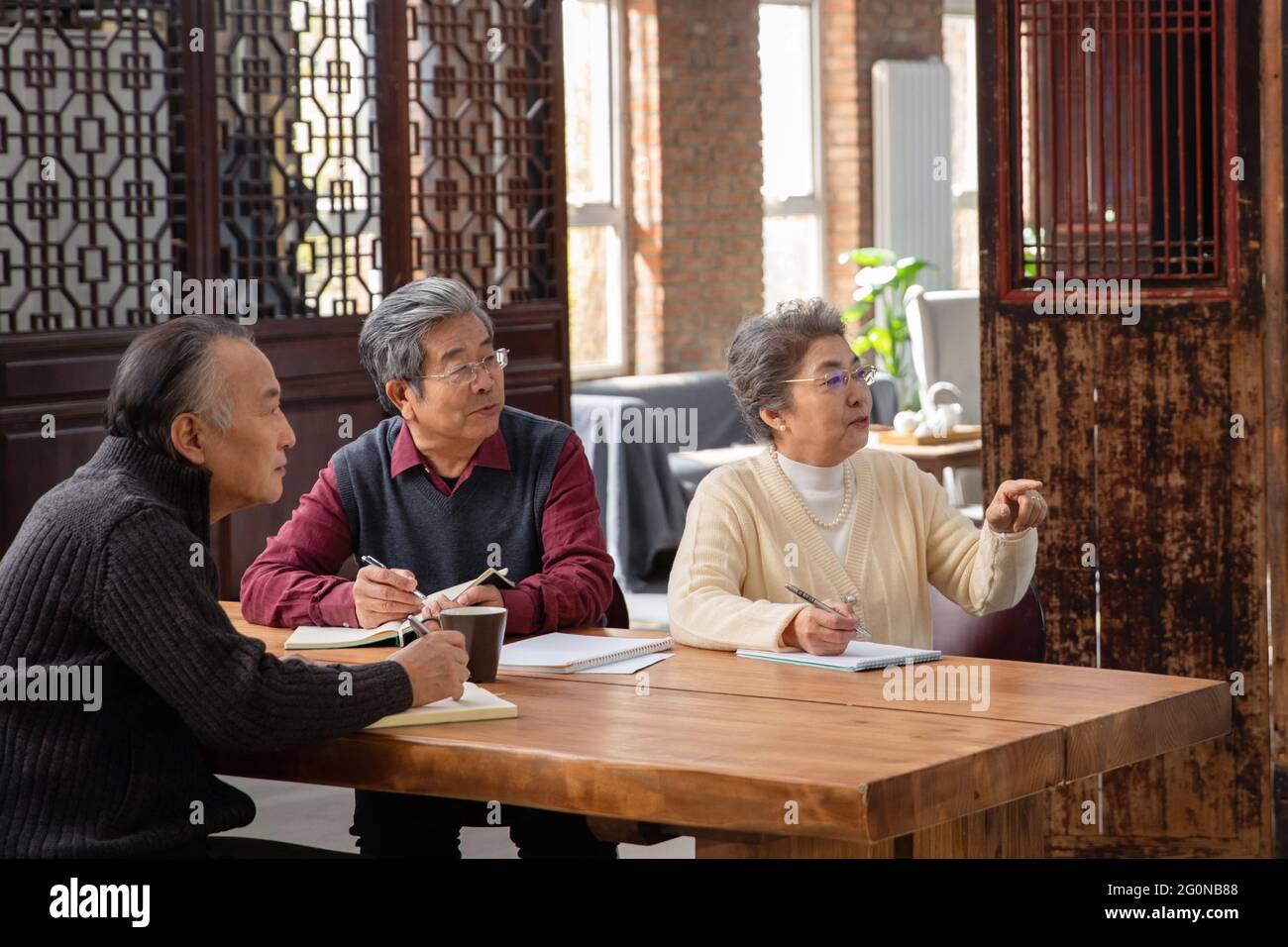 The old class learning Stock Photo - Alamy