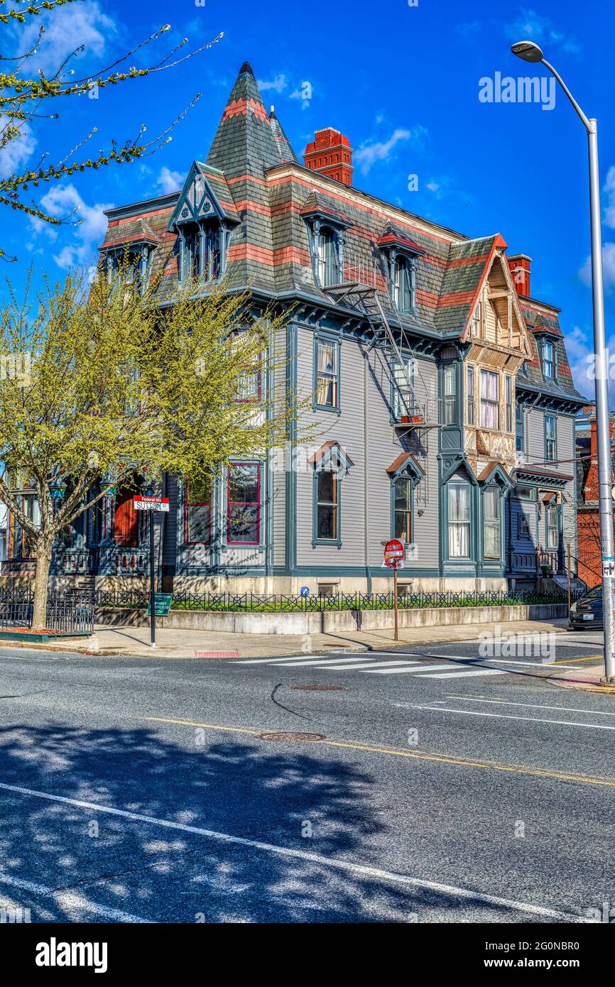 Jerothmul B. Barnaby House, aka Barnaby's Castle, 299 Broadway. High ...