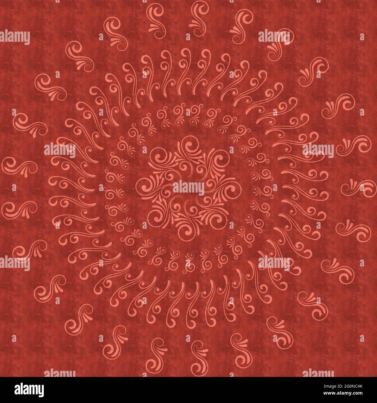 Radial ornamental pattern for fabric prints on a red background Stock ...