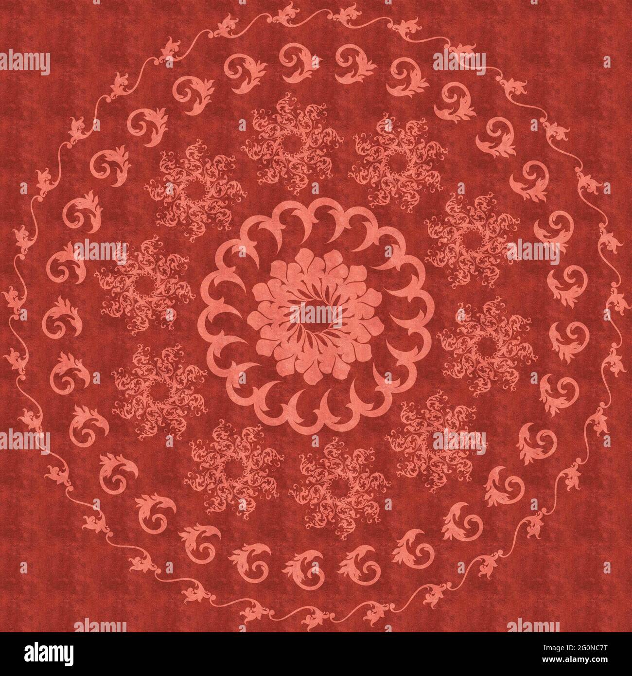 Radial ornamental pattern for fabric prints on a white background Stock ...