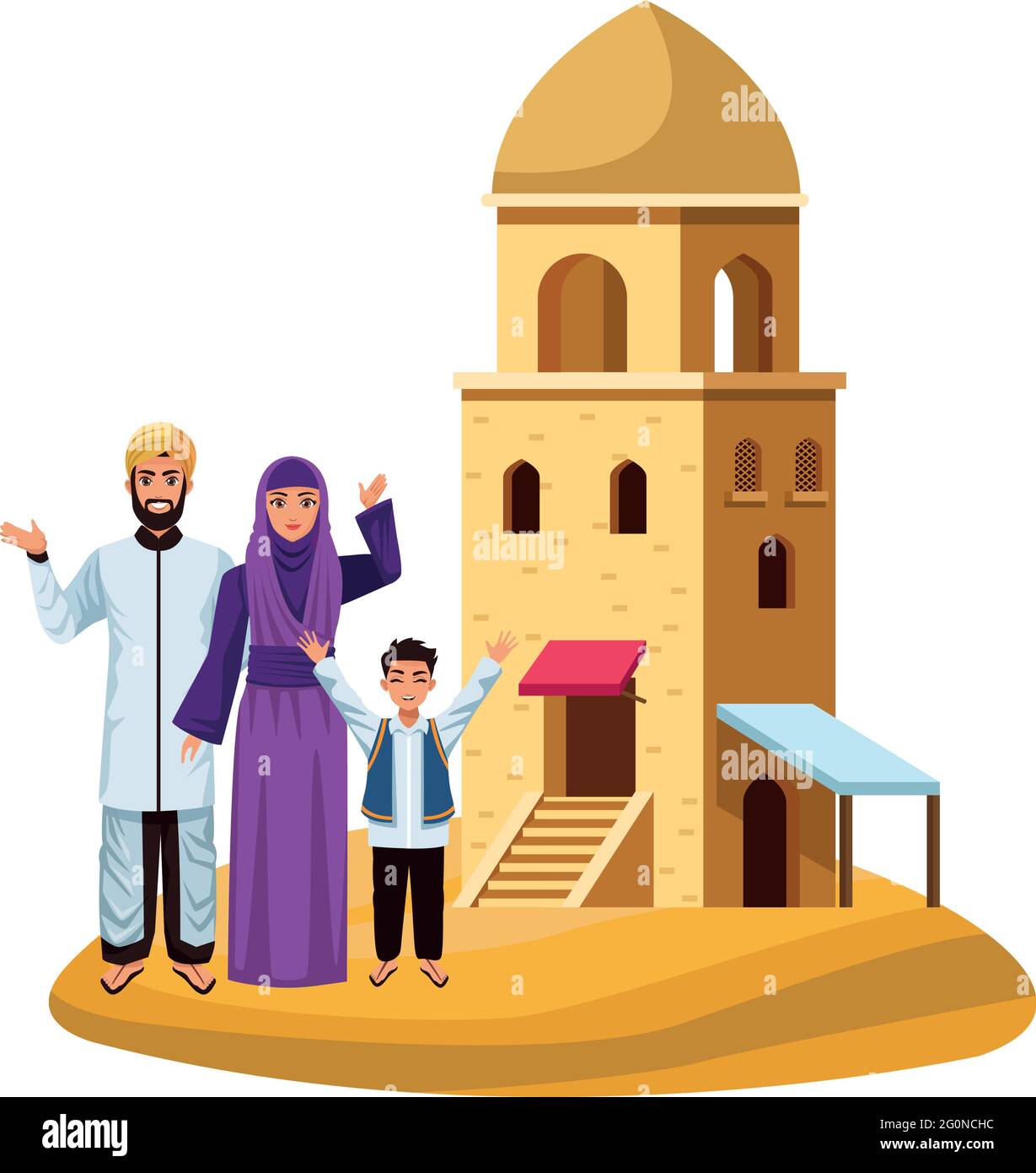 muslim parents with boy Stock Vector Image & Art - Alamy