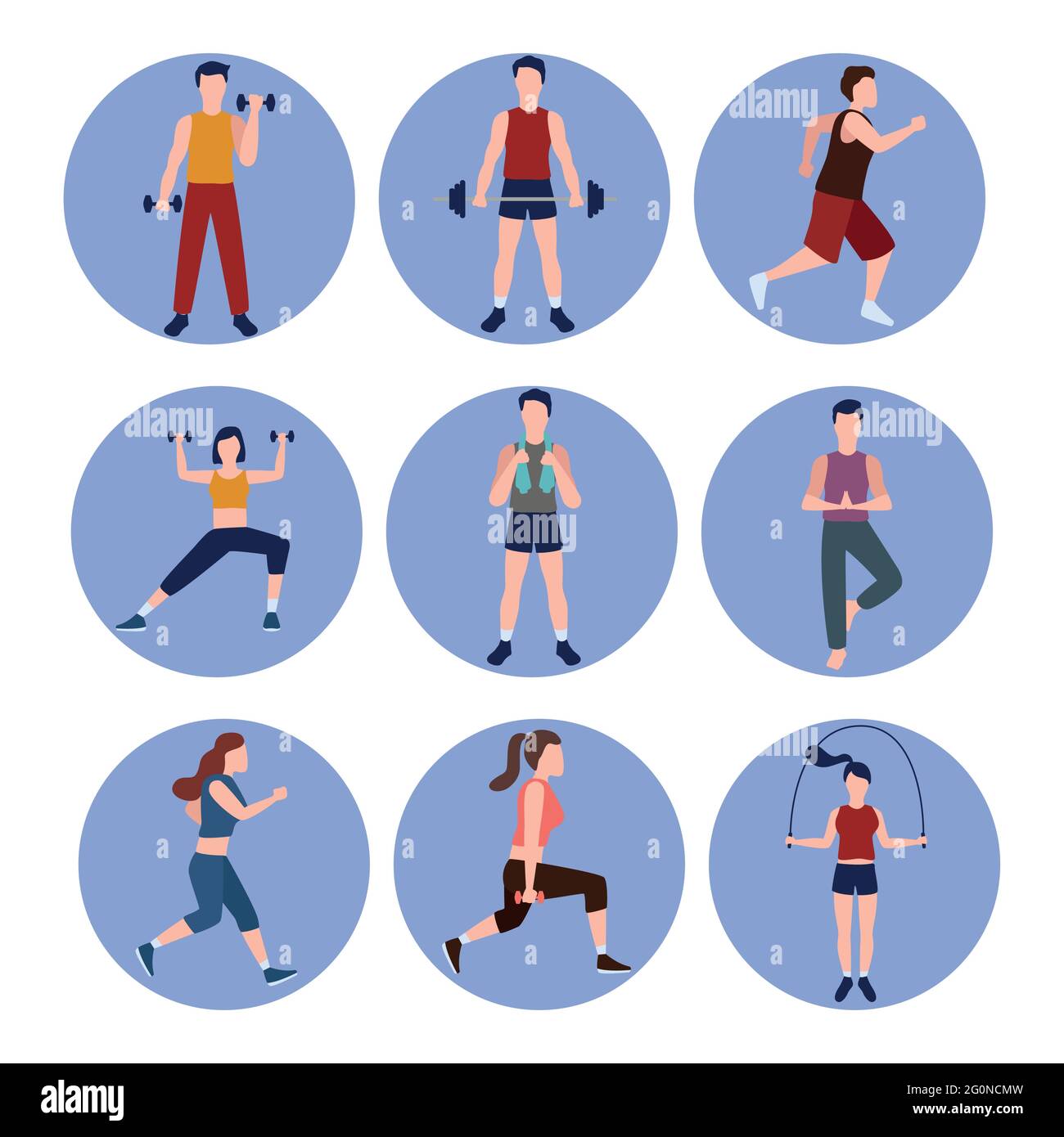 nine fitness persons Stock Vector Image & Art - Alamy