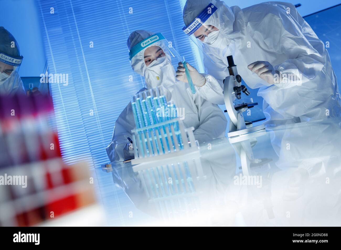 Medical workers do medical experiments Stock Photo - Alamy