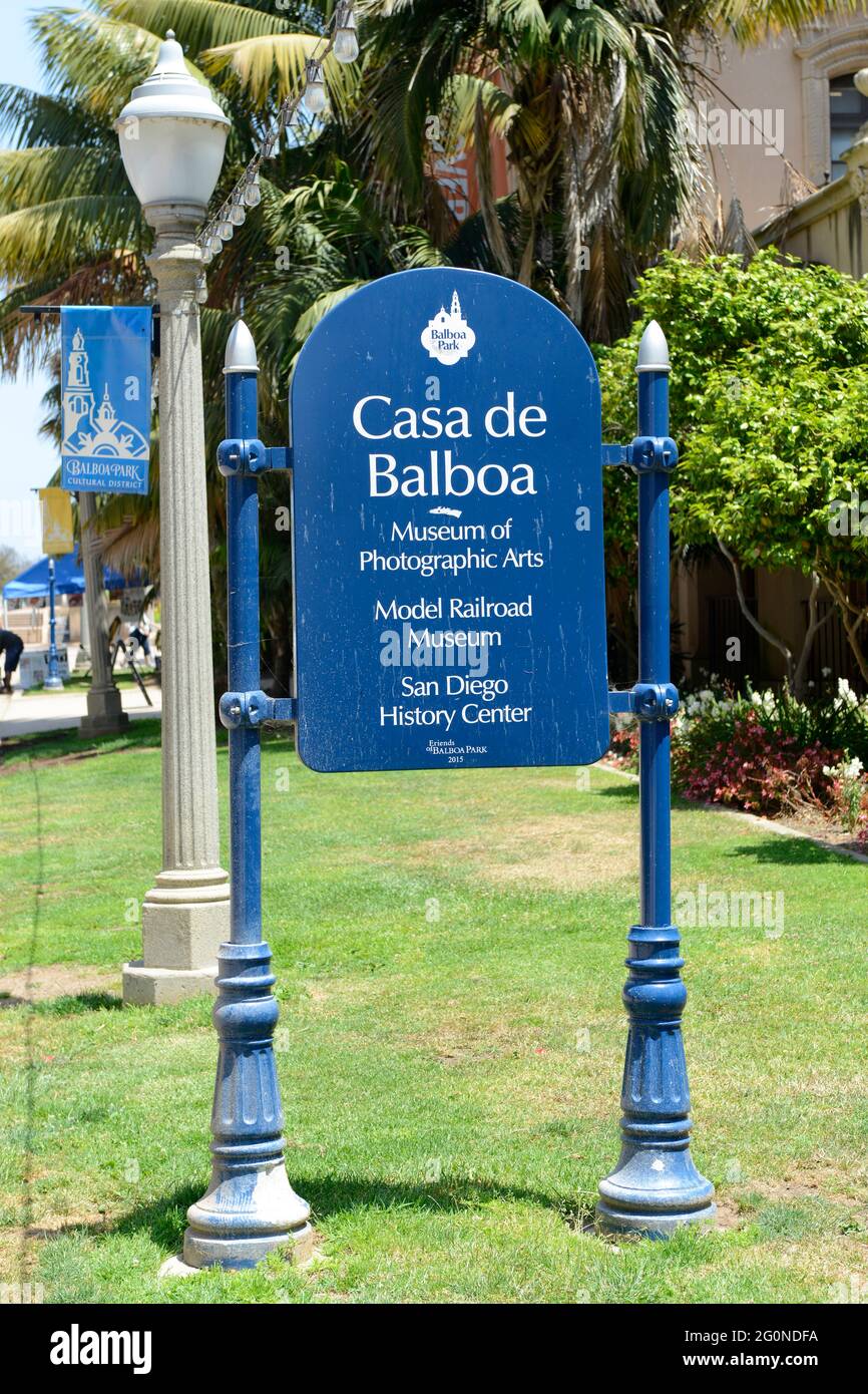 Casa de Balboa sign currently the home of the Museum of Photographic ...