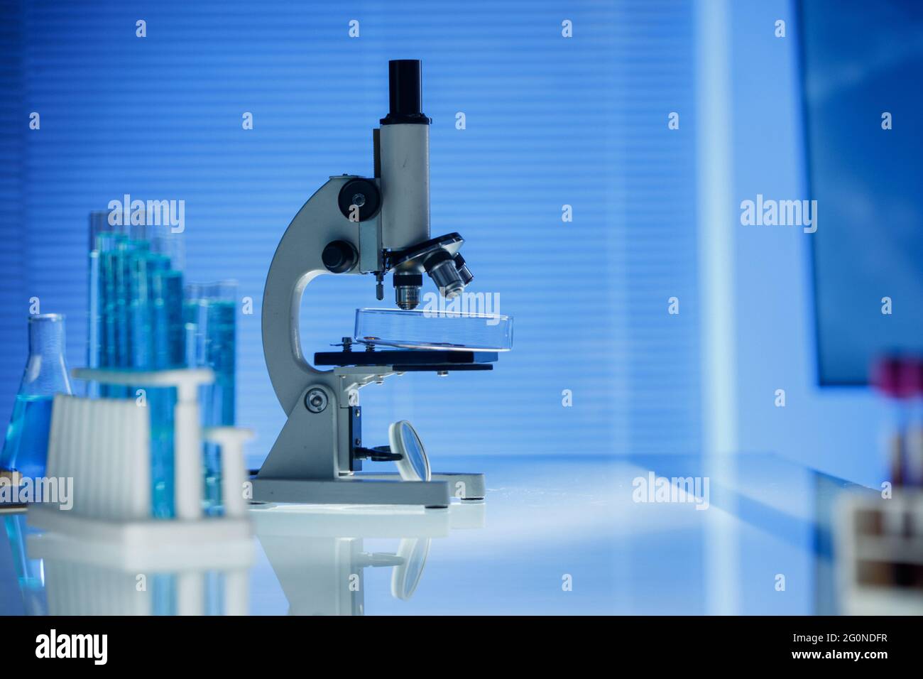 Microscope in the lab and other equipment Stock Photo - Alamy