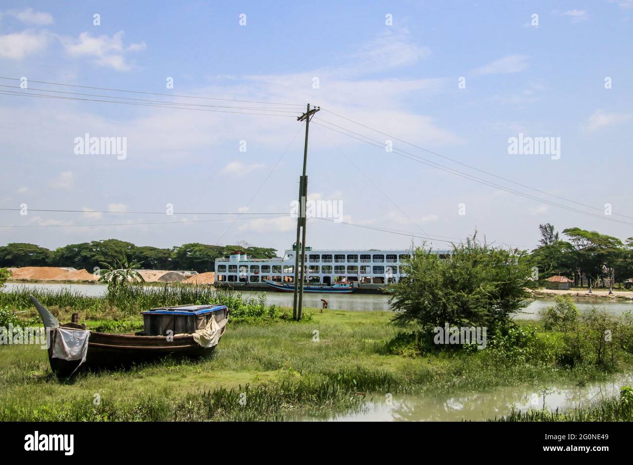 Bhola, Bangladesh : Letra Ferry Terminal located by the banks of a ...