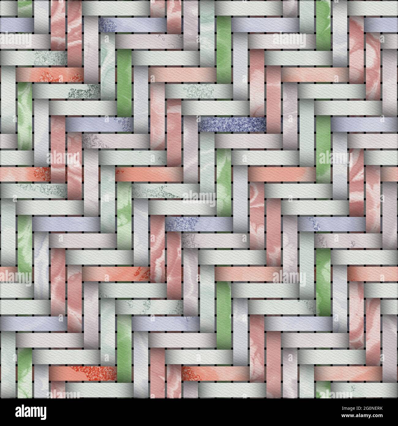 Seamless weave strip colorful ribbon pattern print Stock Photo - Alamy